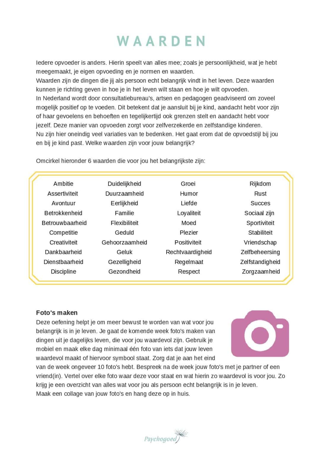 Opvoedwaarden - Psychogoed